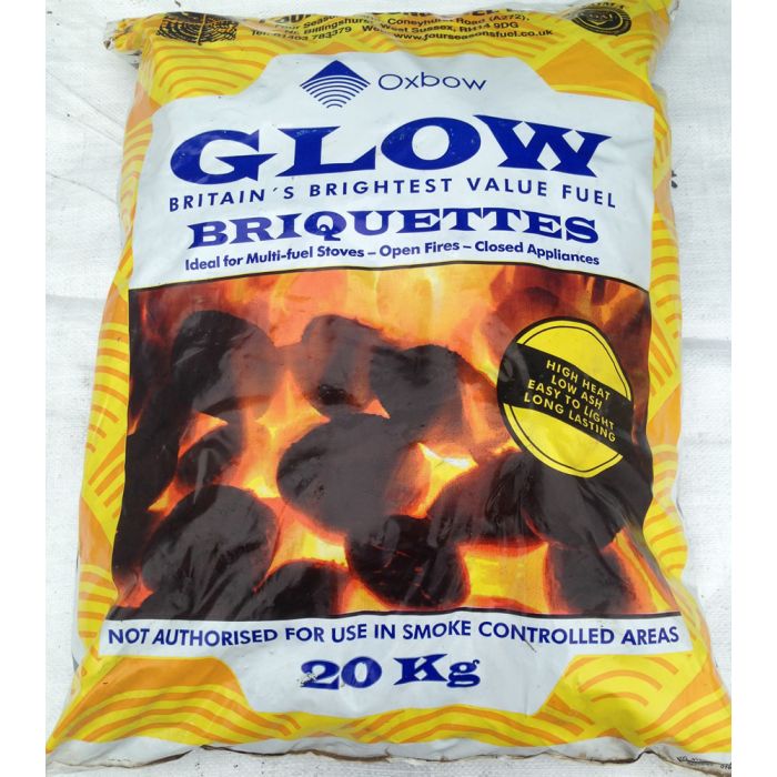 Ralph Yates & Sons | BURNWELL Oxbow 20kg Glow Briquettes Oval Coal ...